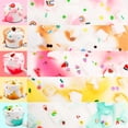 5 Pack Upgraded Cream Jelly Slime Kit, Two-Toned Crunchy Cube Slime ...