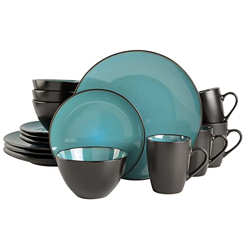 Gibson Soho Lounge Round 16-Piece Dinnerware Set - Teal - Walmart.com