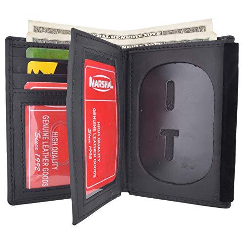 Marshal Wallet - Marshal Genuine Cowhide Leather Badge RFID Wallet for ...