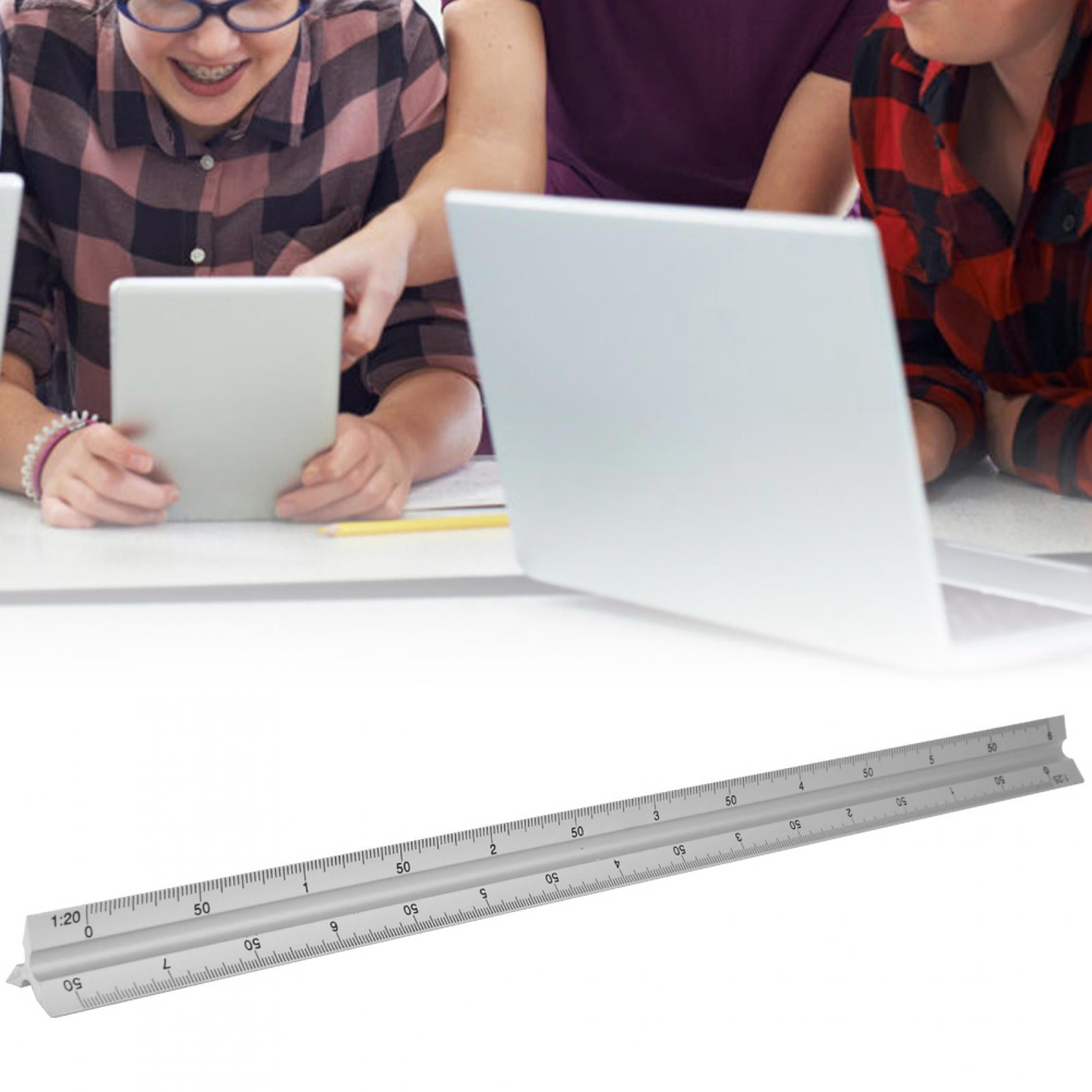 Regla de medición de ingeniería regla de escala triangular escala de aleación de aluminio ...