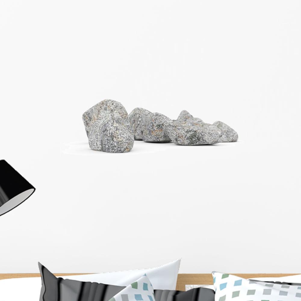 Granite Rocks White Wall Mural Decal by Wallmonkeys Vinyl Peel and ...