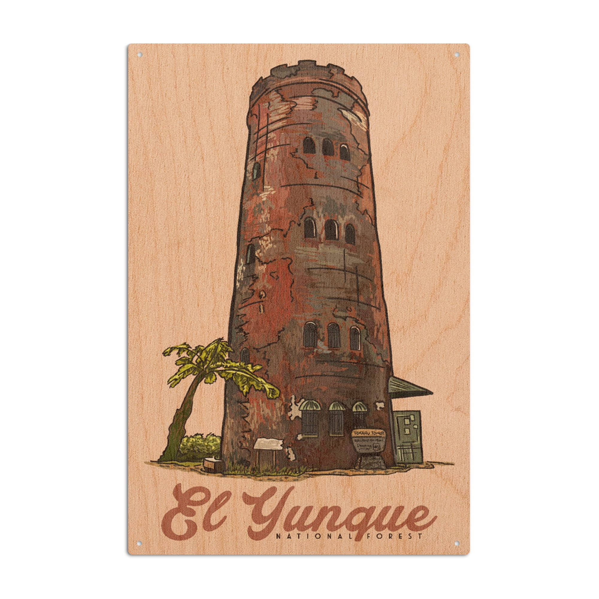 Puerto Rico, Yokahu Observation Tower, El Yunque National Forest, Pink ...