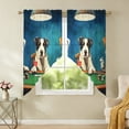 Abstract Animal Sheer Curtains Swag Valances for Windows Dog Playing ...