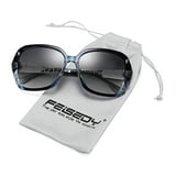 FEISEDY Polarized Women Square Sunglasses Sparkling Composite Shiny Frame B2289 - Walmart.com