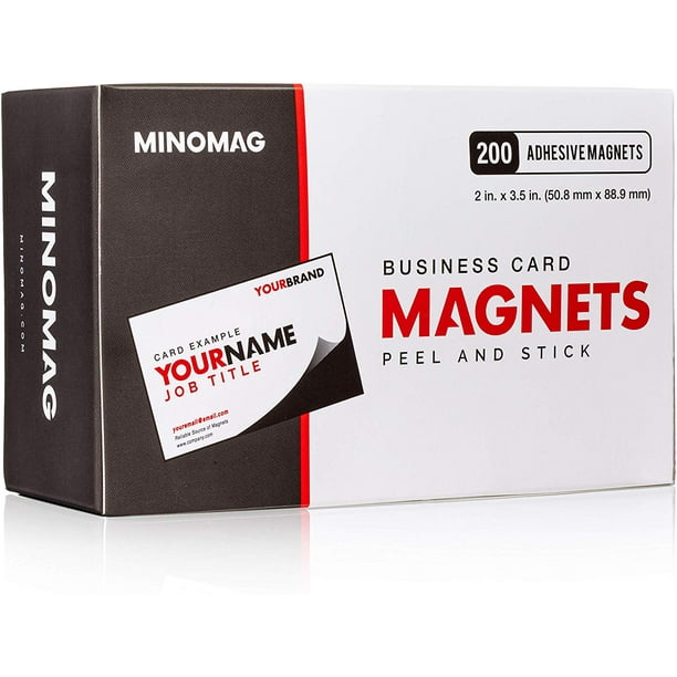 Minomag Business Card Magnets (Box of 200) | Peel and Stick Adhesive ...