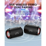 LFS Portable Bluetooth Speaker, Waterproof, 15H Playtime, TWS Pair, RGB Lights, for Travel, Home ...