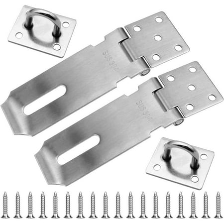 YDJKET 2 Pairs Padlocks Door Catch Door Latch Stainless Steel Hasp and ...