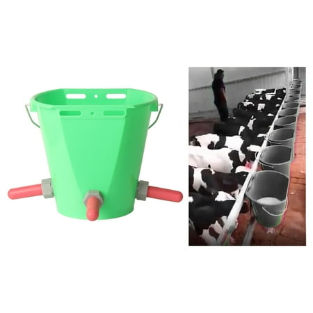 8L Bucket with Pacifiers with Scales for Cattle Sheep Lamb Green three ...