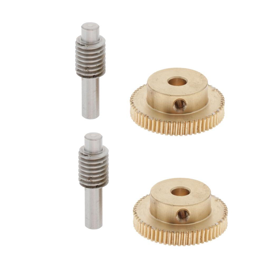 2 Conjunto De Rueda Helicoidal + Eje De Engranaje 0.5 Módulo 1:60 ...