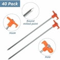 40PCS 10 Inch Heavy Duty Tent Stakes, Metal Tent Pegs, Galvanized Non ...