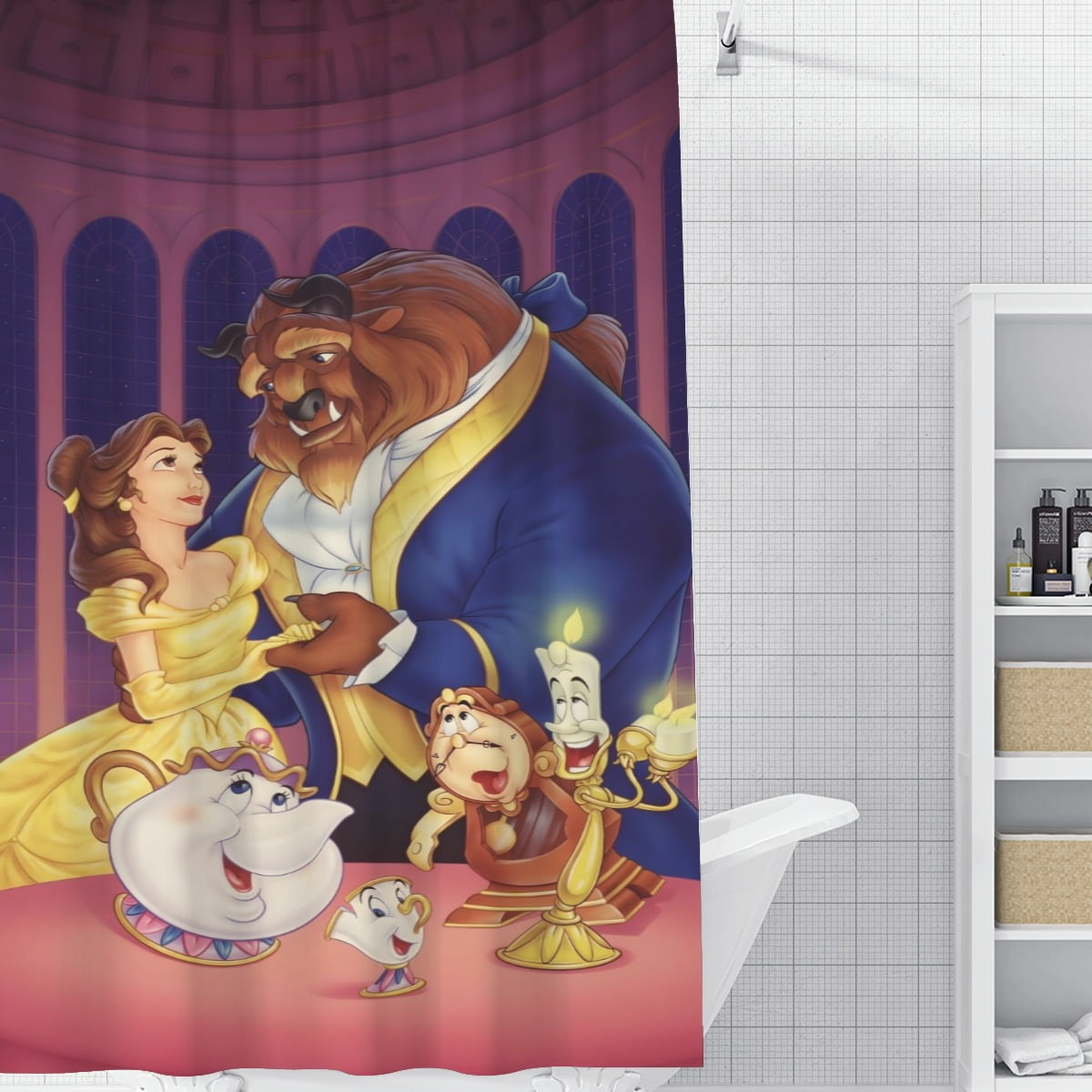 Belle Beauty and the Beast-theme Bathroom Shower Curtain Home Decor ...