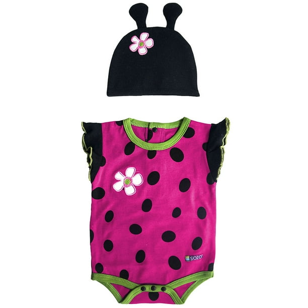 Sozo - Ladybug Bodysuit & Hat, 2-piece Set (Baby Girls) - Walmart.com ...