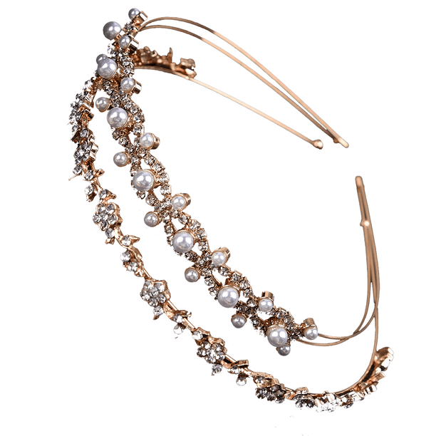 Diadema de cristal para novia para mujer, diadema fina con flores y ...