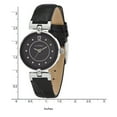 Ladies Chisel Black Dial Black Leather Watch - Walmart.com