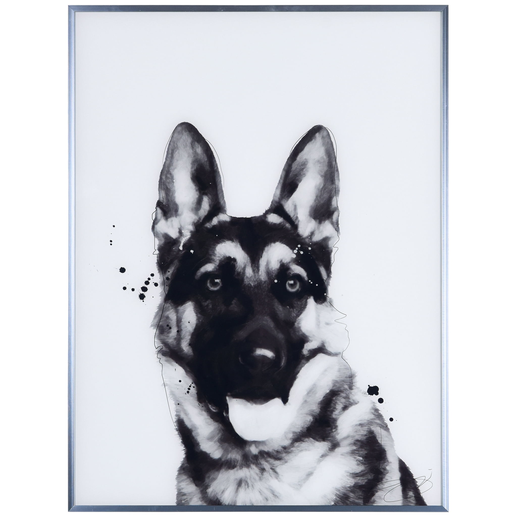 Home Décor Wall Decoration Portrait Wall Clock German Shepherd Wall ...