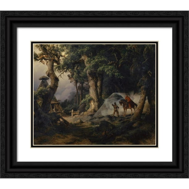 Karl Friedrich Lessing 17x15 Black Ornate Wood Framed Double Matted ...