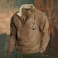 Luwomo Mens Aztec Fleece Casual Long Sleeve 1/4 Zip Pullover Vintage ...