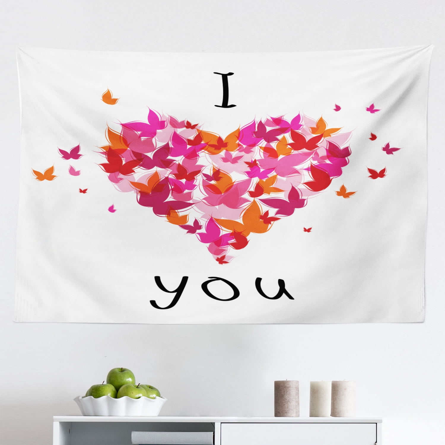 Love Tapestry, Heart Painted on Rustic Wooden Wall Romance Affection ...