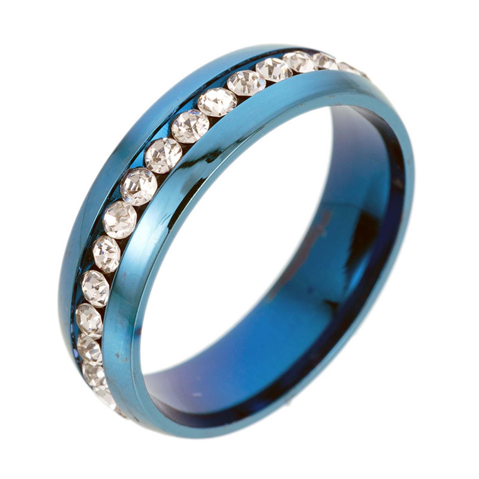 Click here for Unbranded Unisex Stainless Steel Crystal Ring For... prices