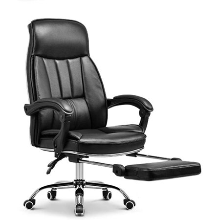 Fashion boss Leather Chair Adjustable Office Computer Chair Home Swivel ...