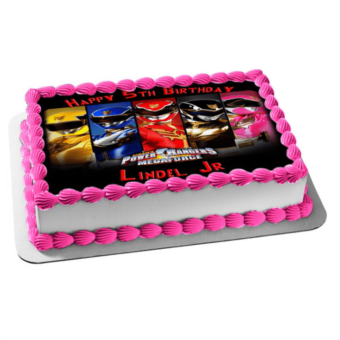 Power Rangers Mega Force Jason Zack Billy Trini Kimberly Edible Cake ...