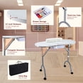 Foldable Manicure Nail Table Portable Nail Station Desk with Drawer ...