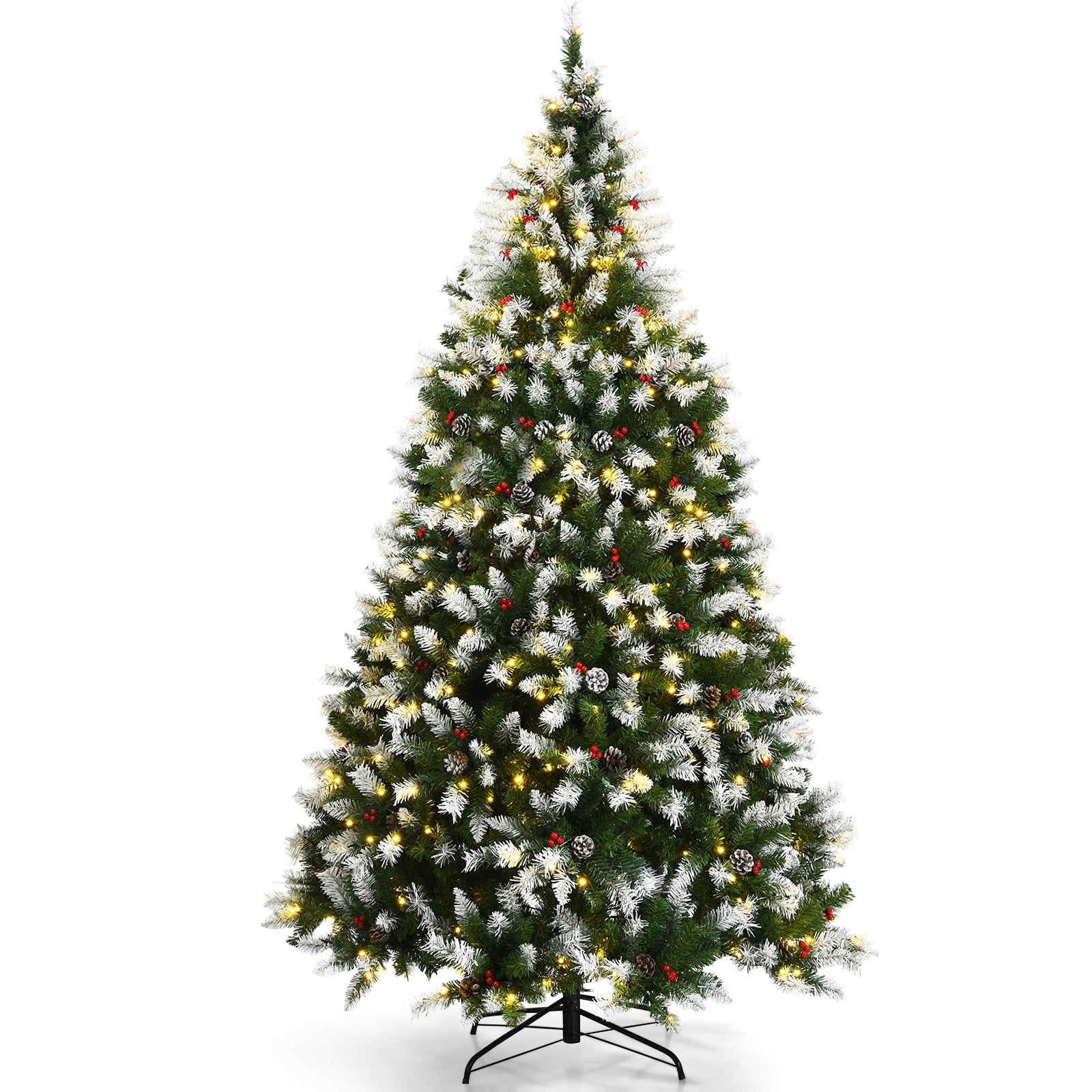 Click here for Patiojoy 7.5ft Pre-Lit Snowy Christmas Tree Pre-St... prices