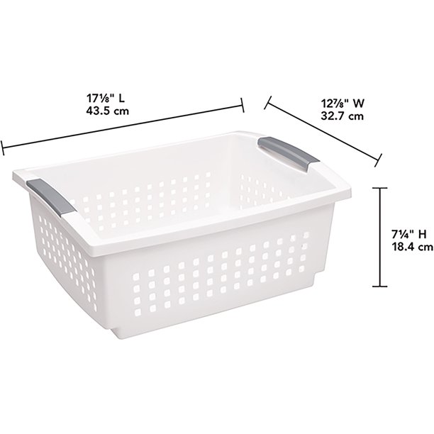 Sterilite Large Stacking Storage Basket-17.125"X13"X15" White - Walmart.ca