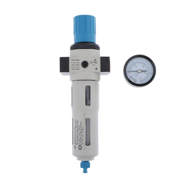 FRC-MINI-03 3/8" Air Filter Regulator w Gauge Leak-free Oil Water ...