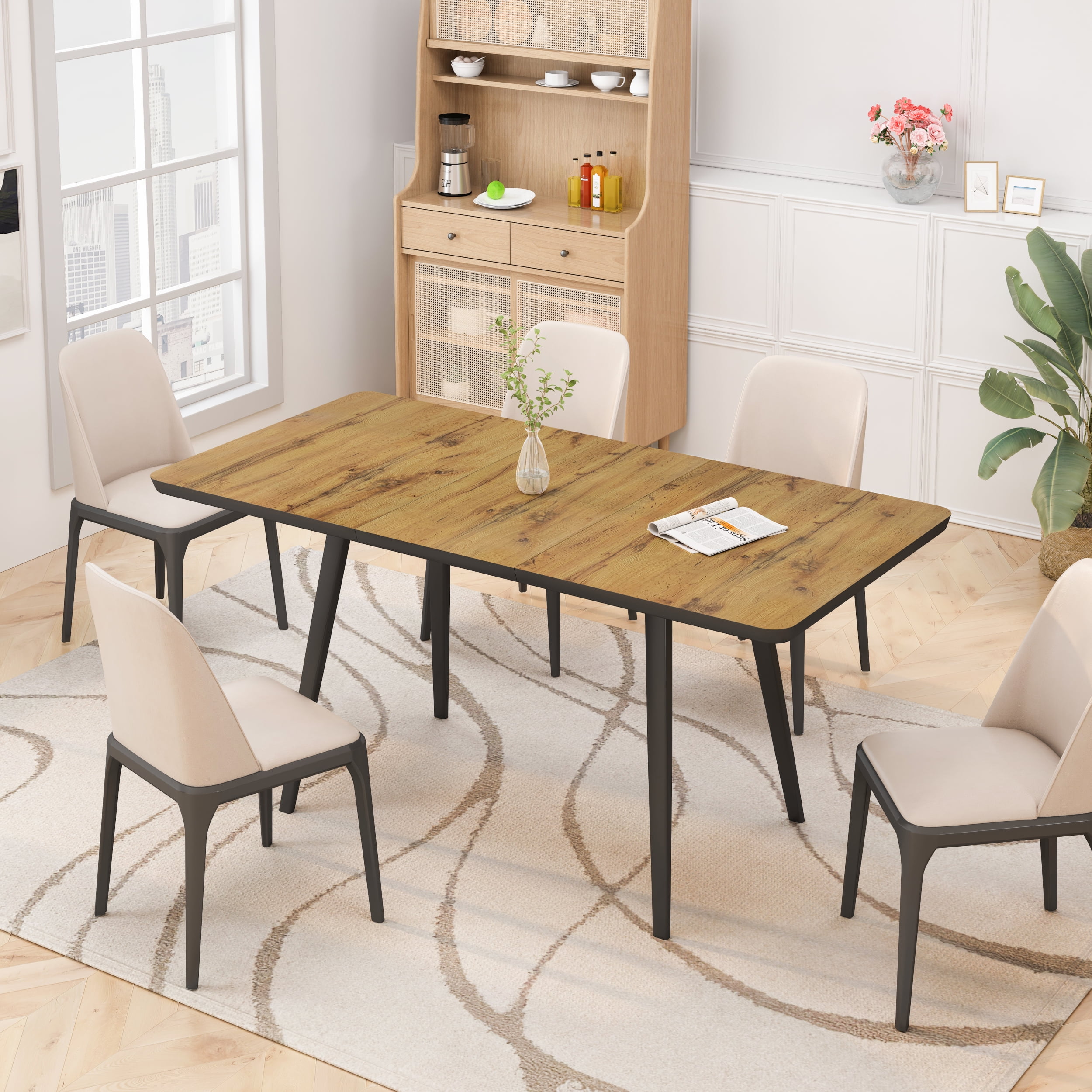 Modern Square Functional Dining Table for Dining Room,Industrial Style ...