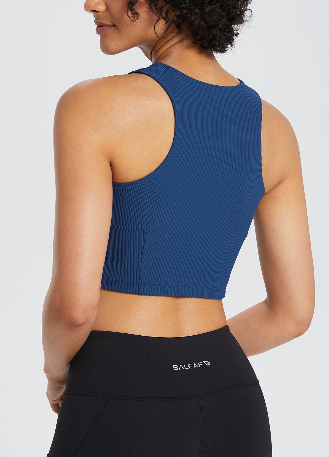 BALEAF Women's Ribbed Cropped Tank Tops Sleeveless Cropped Tops Double ...