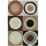 SAFAVIEH Soho Arla Geometric Circles Wool Area Rug, Multi, 7'6" x 9'6 ...