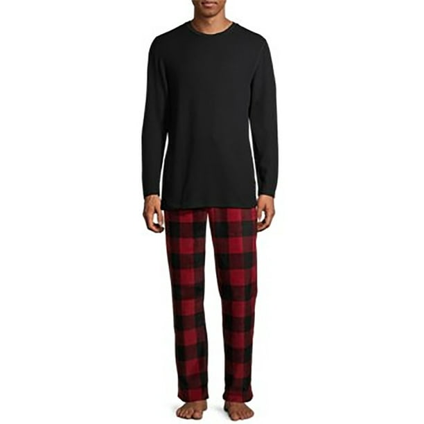 Hanes Mens X Temp Thermal Top And Microfleece Pant Pajama Lounge Sleep