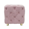Velvet Upholstered Ottoman,Exquisite Small End Table, Soft Foot Stool ...