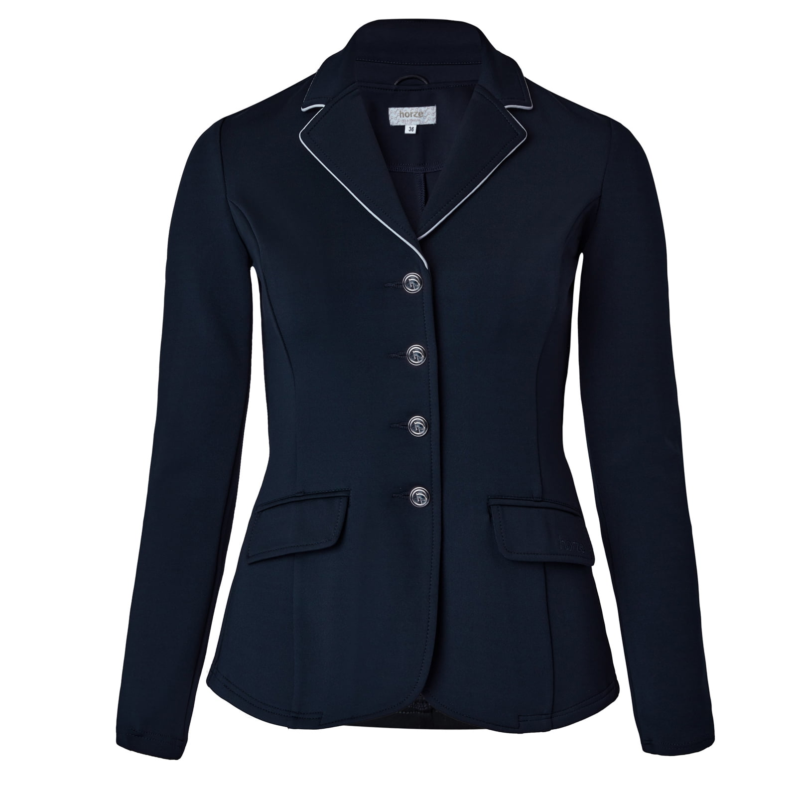 HORZE Women's Equestrian 4 Button Tapered Moisture Wicking Horse Show ...