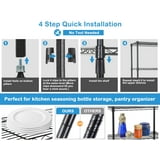 3 Tier Shelf Organizer for Kitchen, 450lbs Capacity Height Adjustable ...