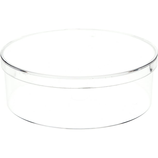 Pioneer Plastics 058C Clear Round Plastic Container, 4.375" W x 1.4375 ...