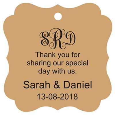 100 Pcs Rectangular Shape Kraft Paper Gift Tags Bonbonniere Wedding ...