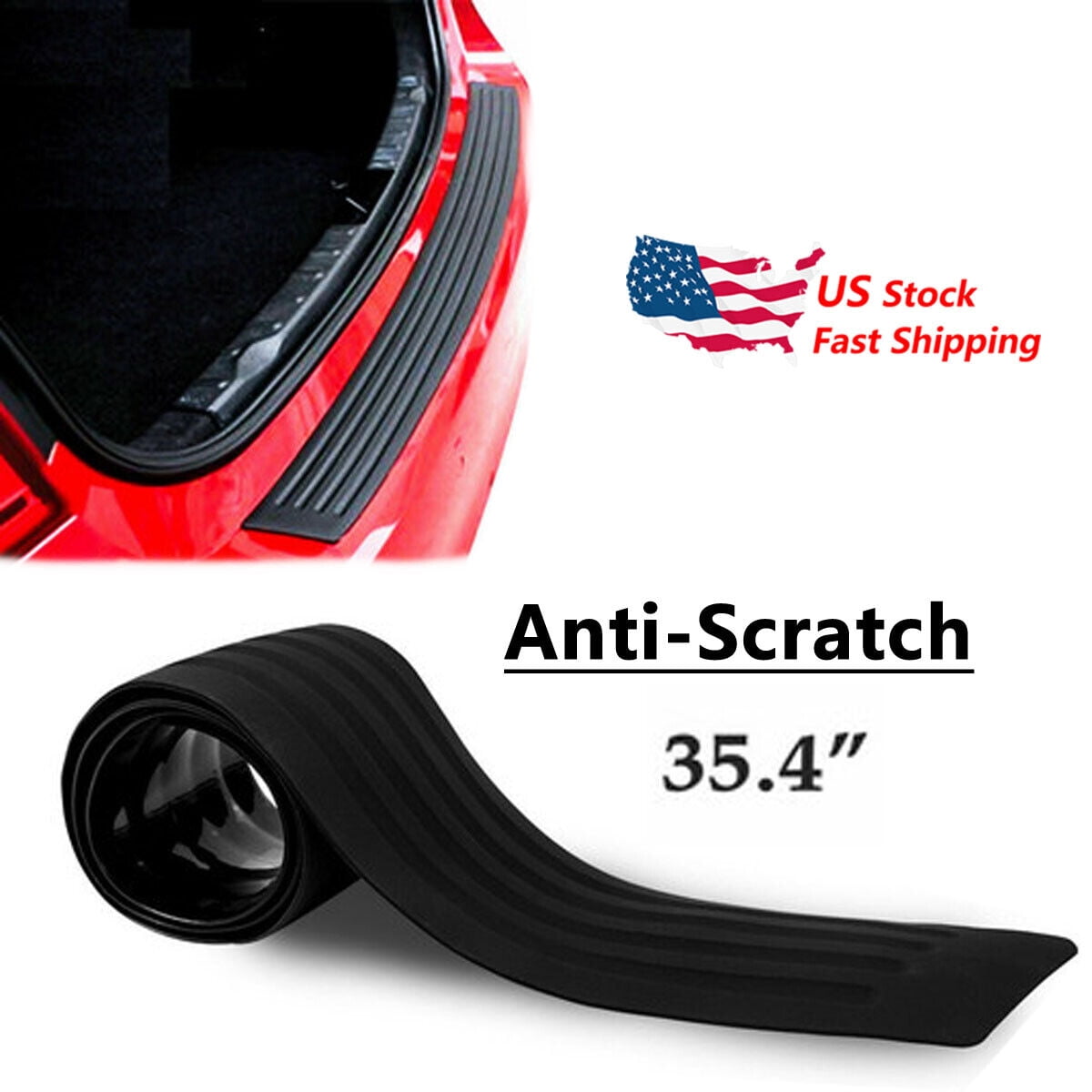 1PC Accessories Rubber Sheet Car Rear Guard Bumper Sticker Panel ...