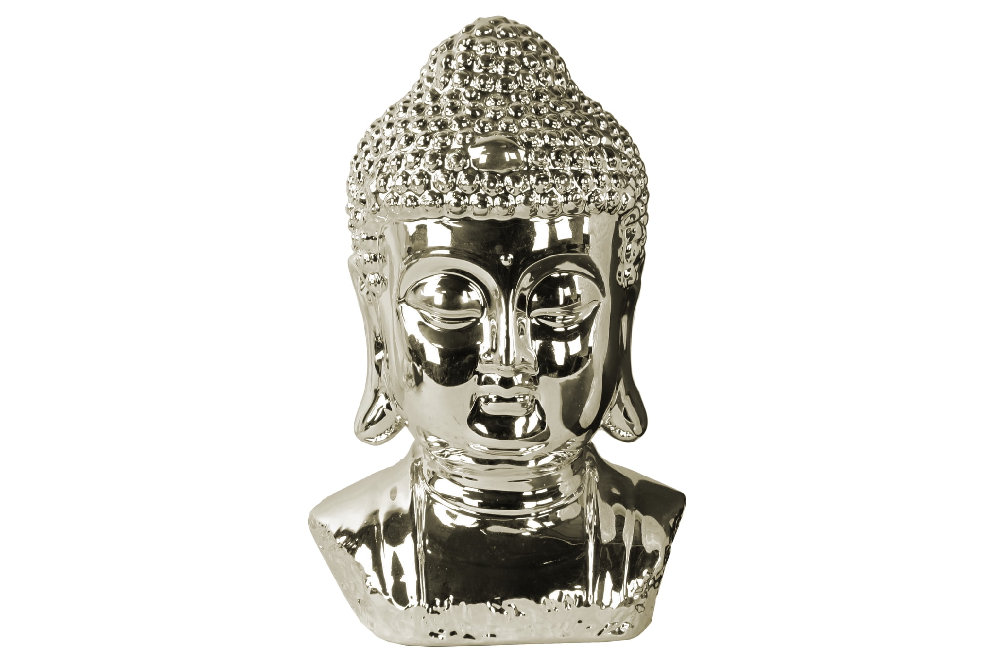 Urban Trends Collection: Ceramic Buddhabust Bust Polished Chrome Finish ...