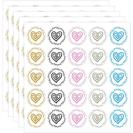 Compuye 500 Pieces Heart Envelope Seals Clear Heart Stickers 1.2 Inch ...