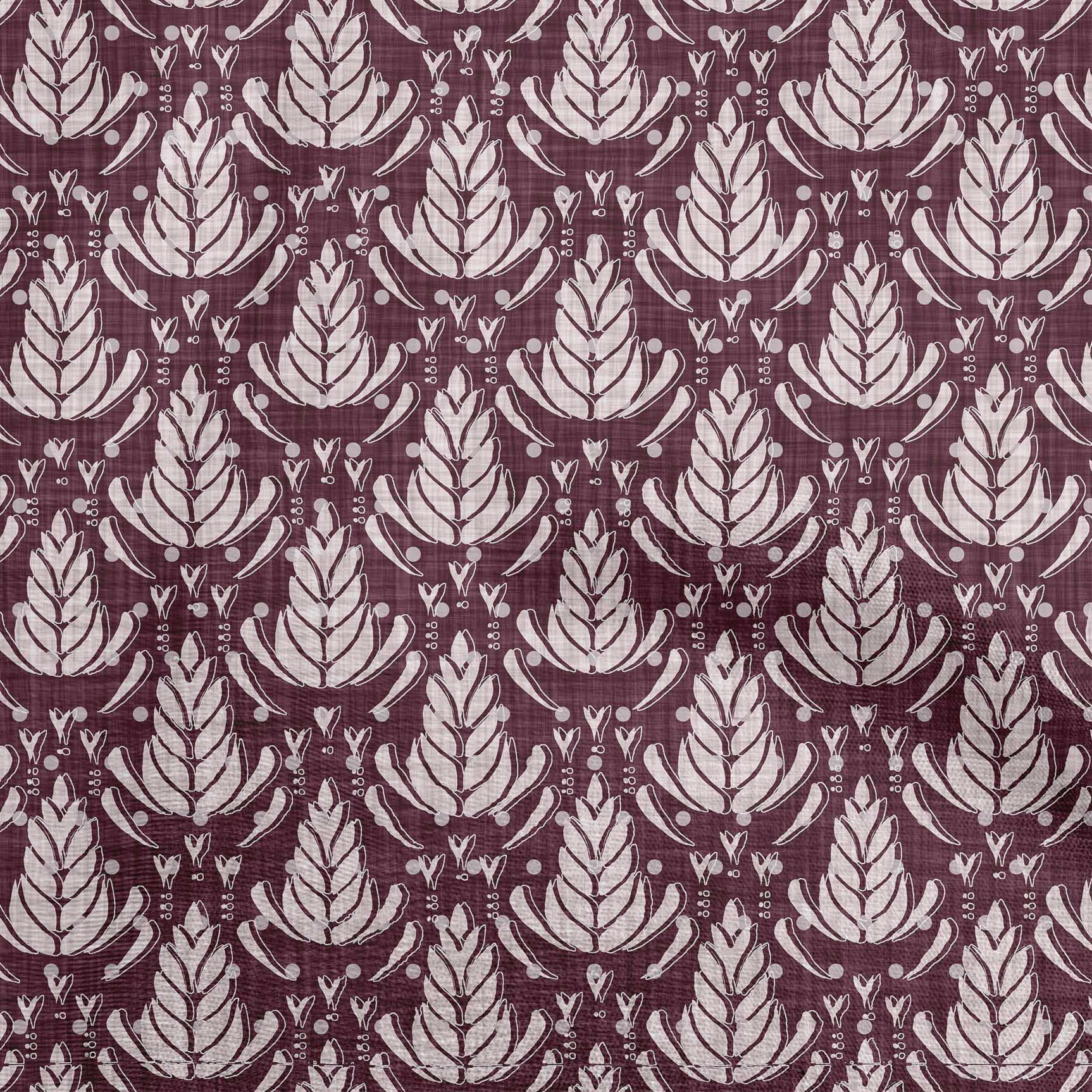 oneOone Silk Tabby Maroon Fabric Asian Dabu Print Fabric For Sewing ...