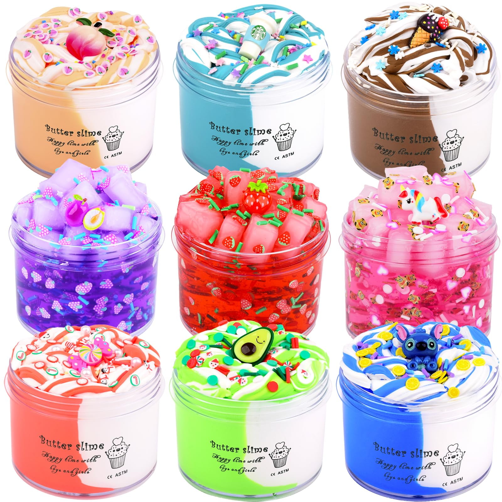 Slime Kit Dauwiaow, paquete de 9 unidades, con 3 cubos de gelatina ...