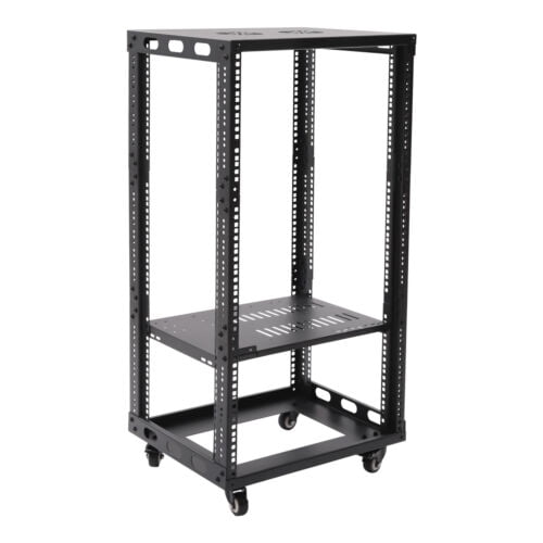 18U 4 Post Open Frame 18.5" Network Server Rack on Caters Adjustable Partition - Walmart.com