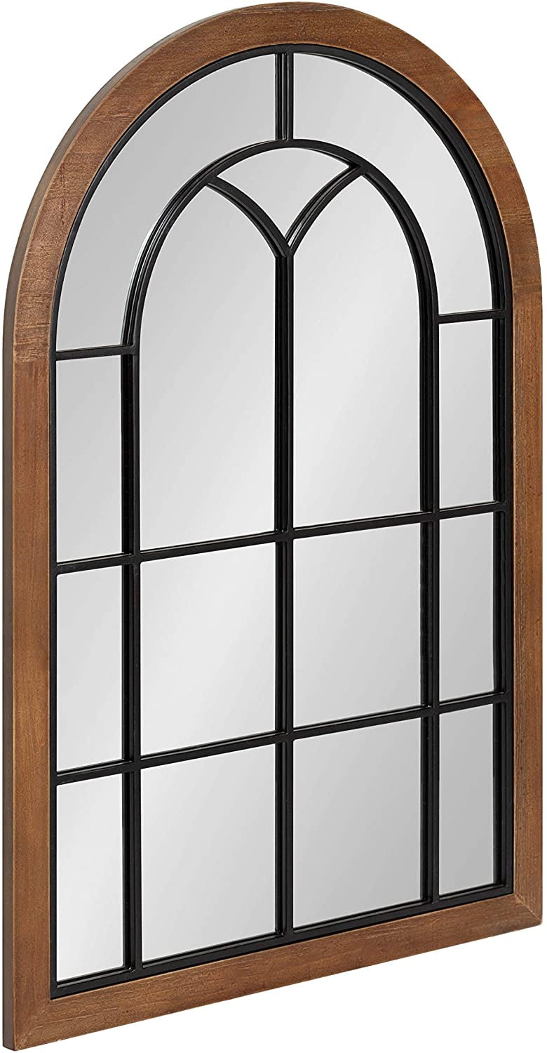 Kate and Laurel Joffrey Farmhouse Arched Mirror, 24 x 36, Rustic Brown ...