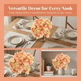 Unique Bargains 6Pcs Artificial Hydrangea Flowers Silk Bouquet Orange ...