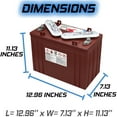 Trojan T-1275 12V 150Ah Lead Acid Deep Cycle Battery for Golf Carts and ...
