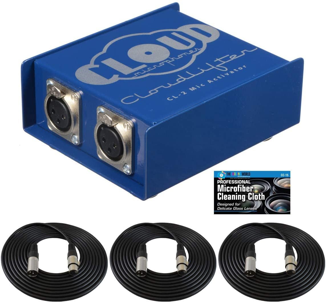 割引価格購入 Cloud Microphones Cloudlifter CL-1 Mic Activator (2-Pack) with 2x XLR-XLR Cable Bundle ...