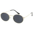 Small Metal Oval Sunglasses Slim Arms Neutral Colored Lens 51mm (Gold ...