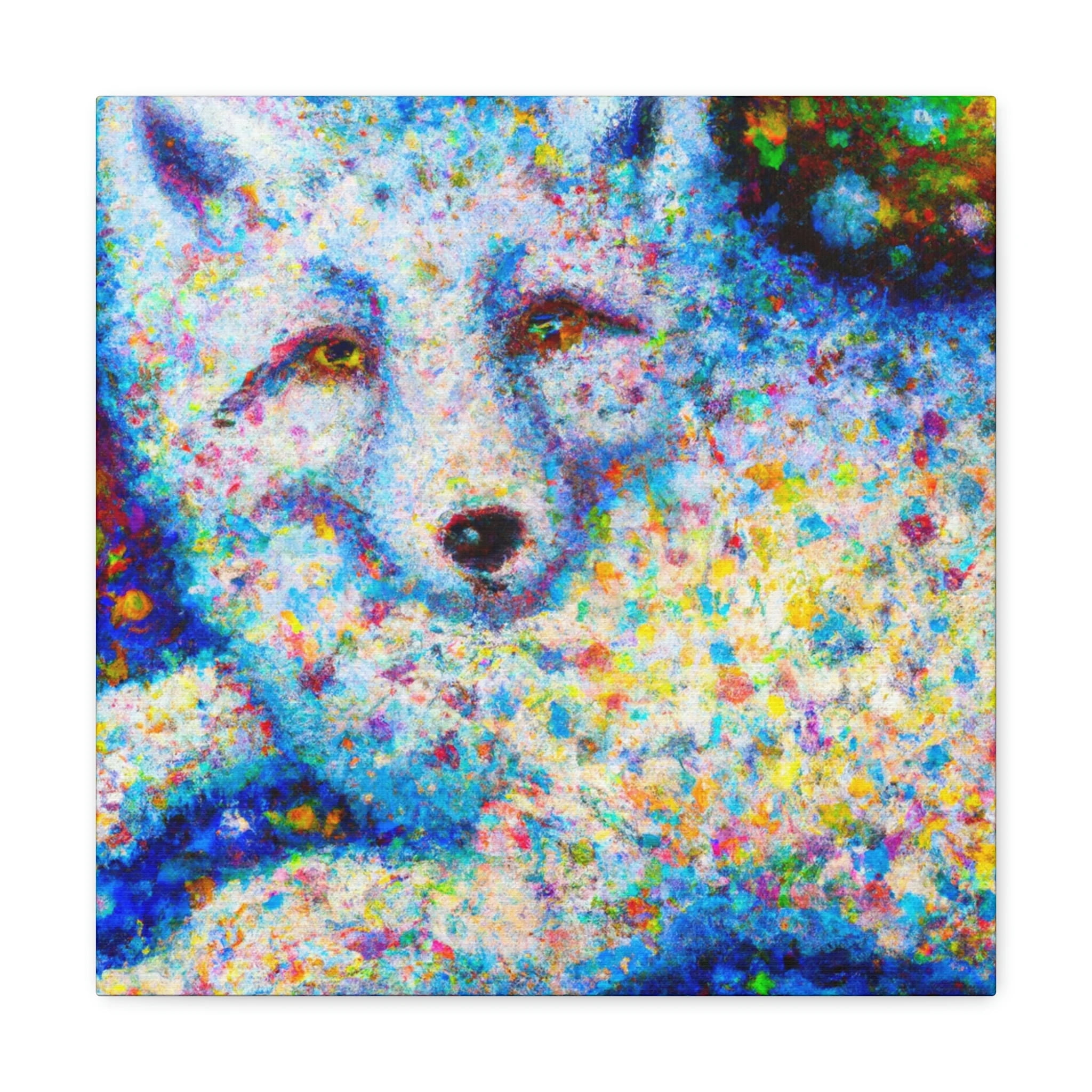 Arctic Fox Pointillism - Canvas - Walmart.com